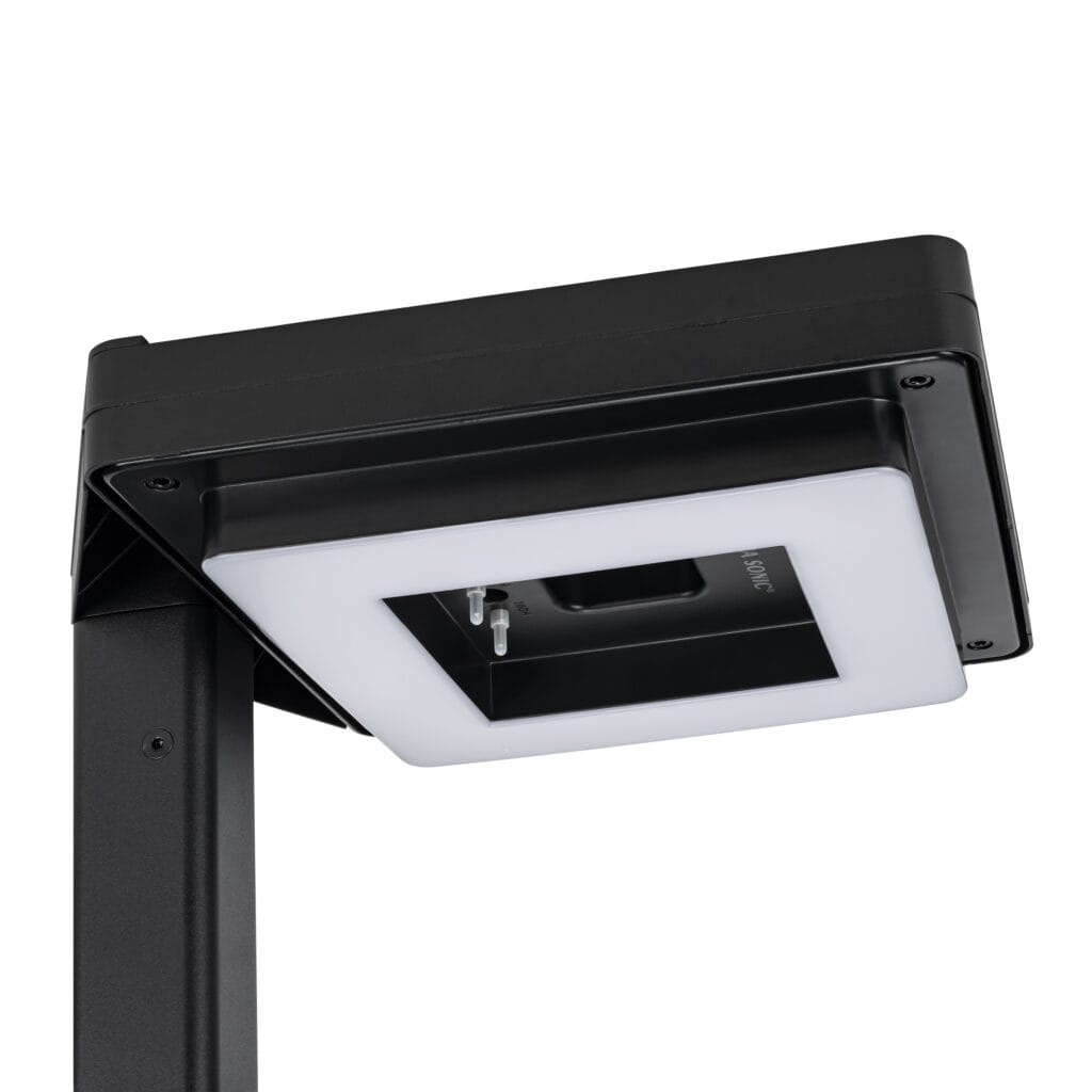 Contemporary Square Solar Lamp Post with Timer - Gamasonic USA
