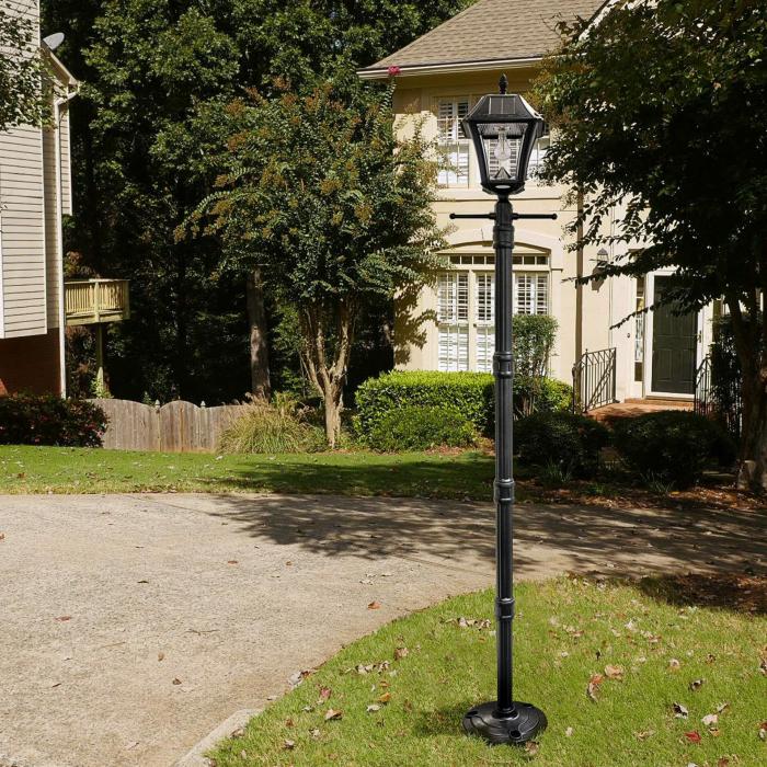 Baytown II Bulb Solar Lamp Post with GS Light Bulb and EZ-Anchor Base ...